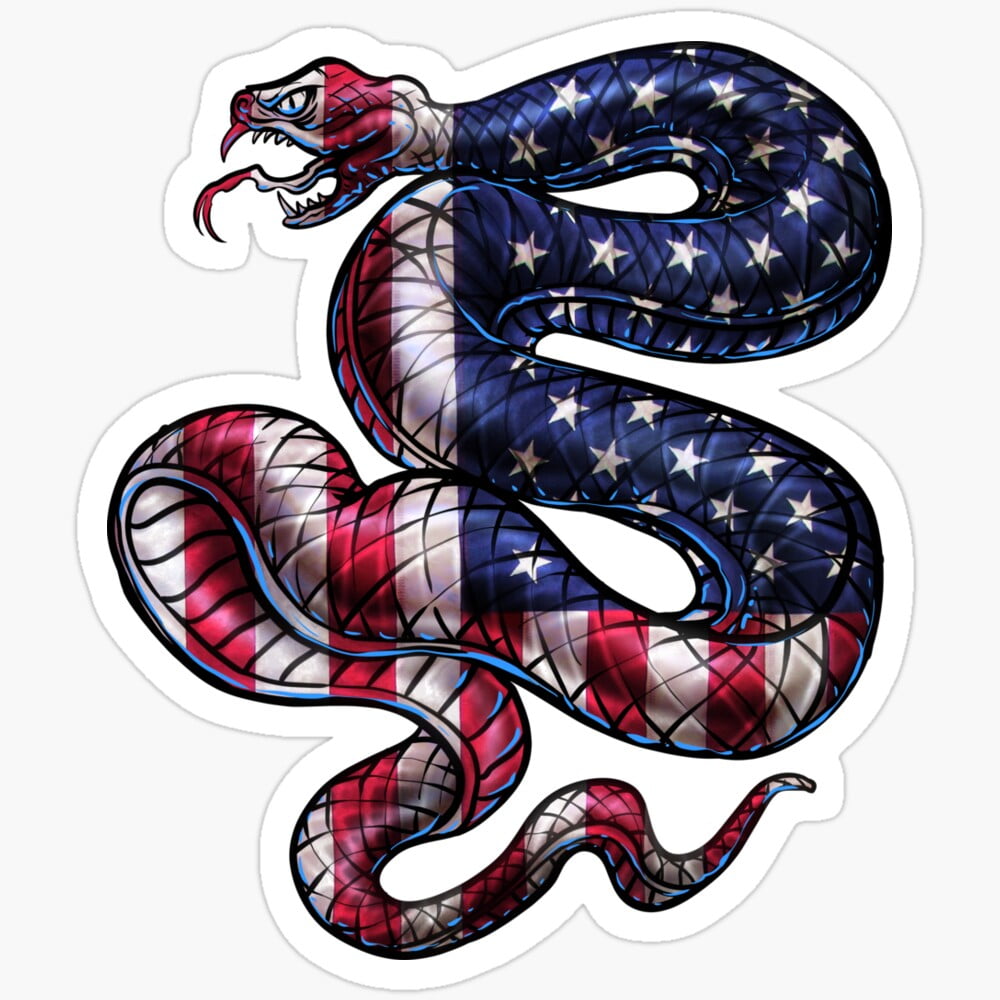 DOPASTICKER American Flag Snake Sticker Fourth Of July Sticker ...