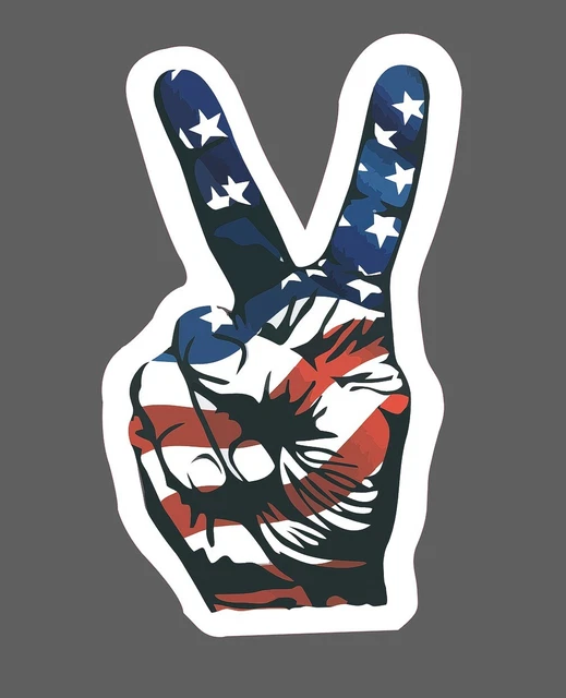DOPASTICKER American Flag Sticker Peace Sticker Usa America Sticker ...