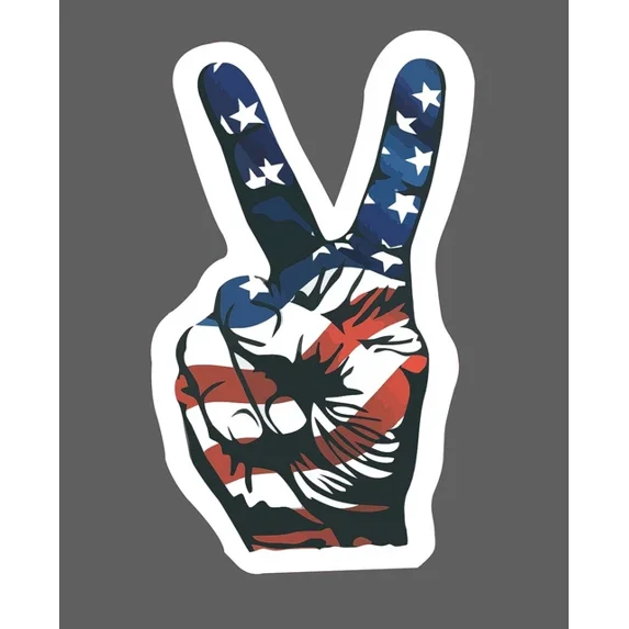 DOPASTICKER American Flag Sticker Peace Sticker Usa America Sticker ...