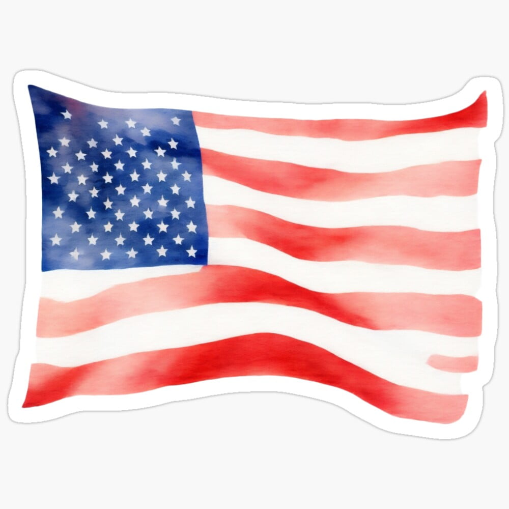 DOPASTICKER American Flag Watercolor Stylesticker Fourth Of July ...