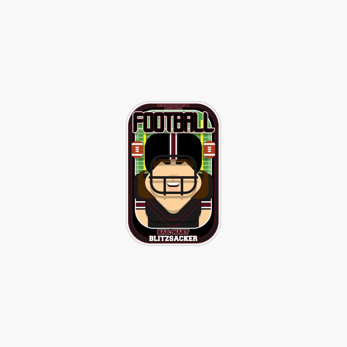 DOPASTICKER American Football Black And Maroon, Hail-Mary Blitzsacker ...