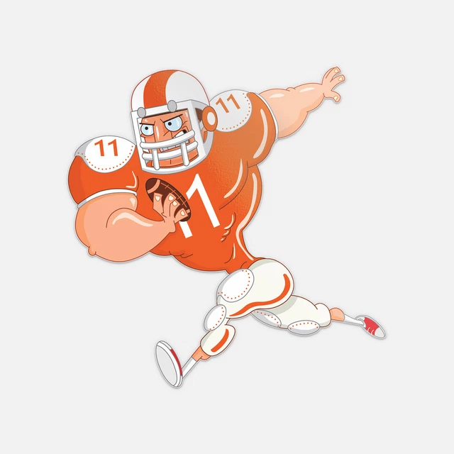 DOPASTICKER American Football Cartoon Runner Player Sticker Decal Phone ...