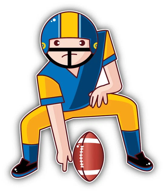 DOPASTICKER American Football Player Cartoon Sport Car Sticker Phone ...