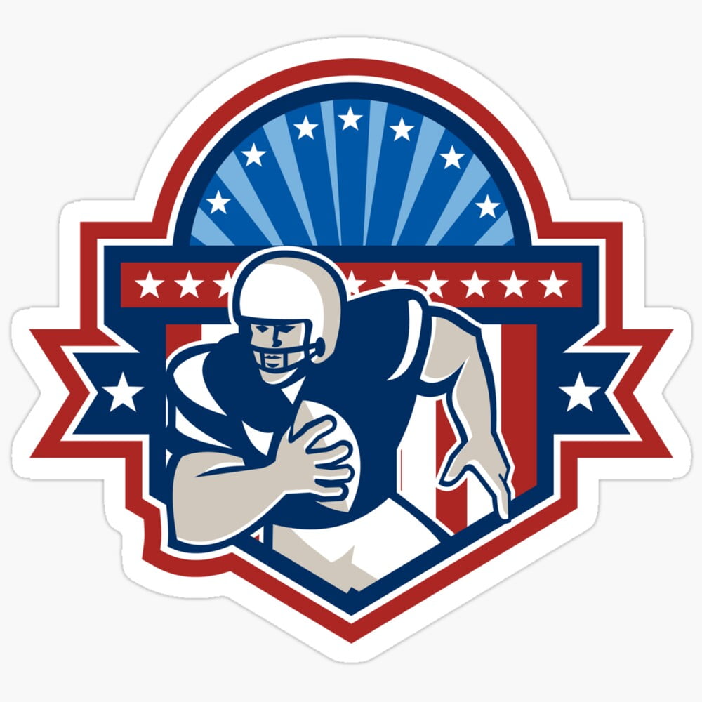DOPASTICKER American Football Qb Quarterback Crest Sticker Phone Decal ...