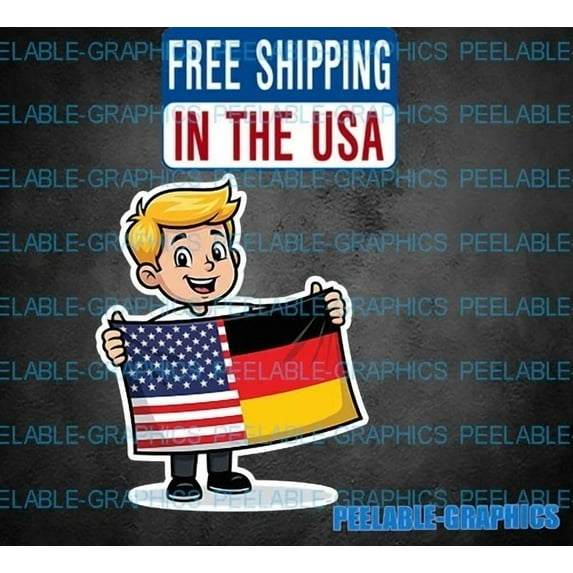DOPASTICKER American German Boy Germany Flag Car Sticker Phone Sticker ...