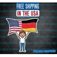 DOPASTICKER American German Girl Germany Flag Car Sticker Phone Sticker ...