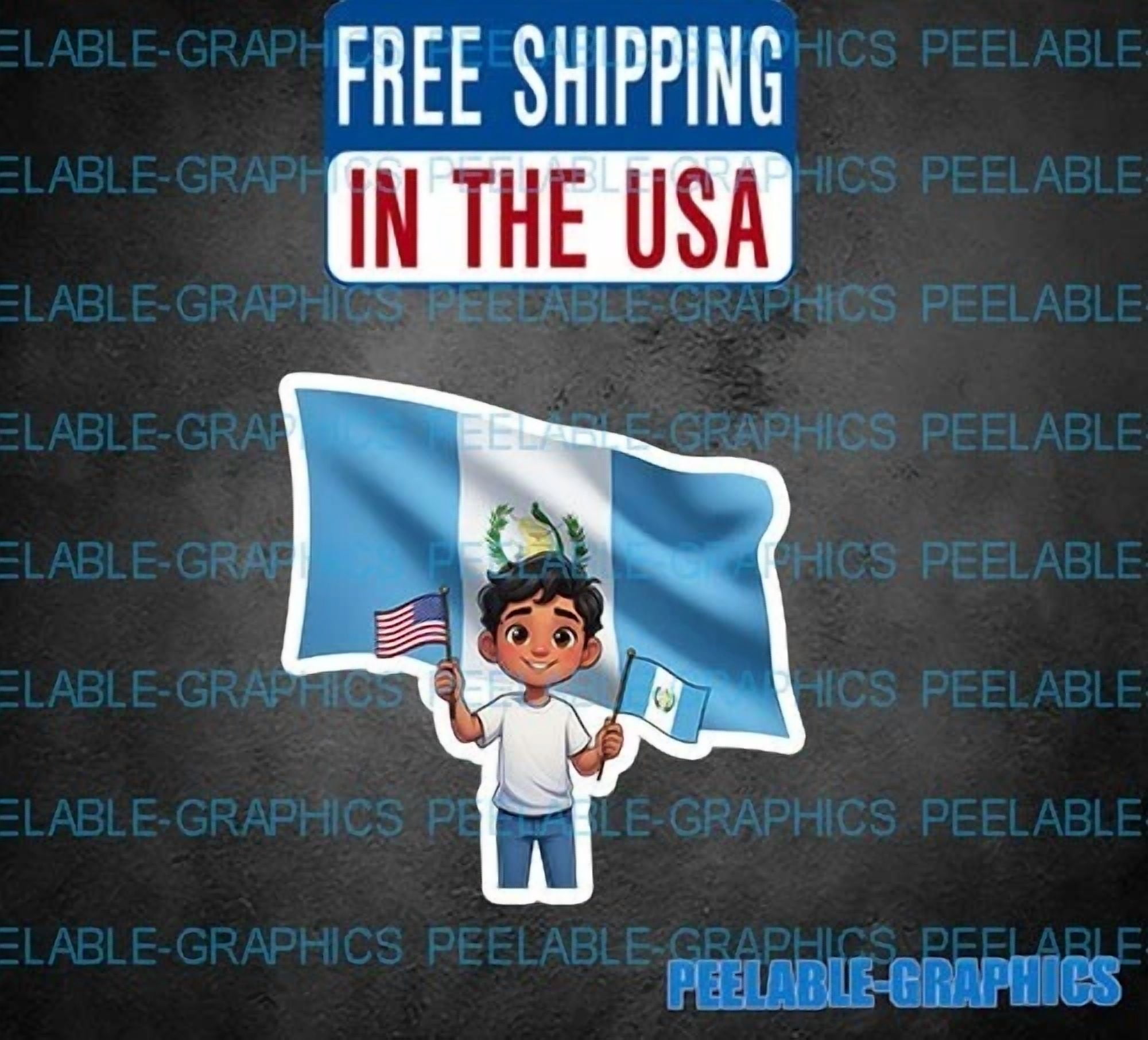DOPASTICKER American Guatemalan Boy Guatemala Flag Car Sticker Phone ...