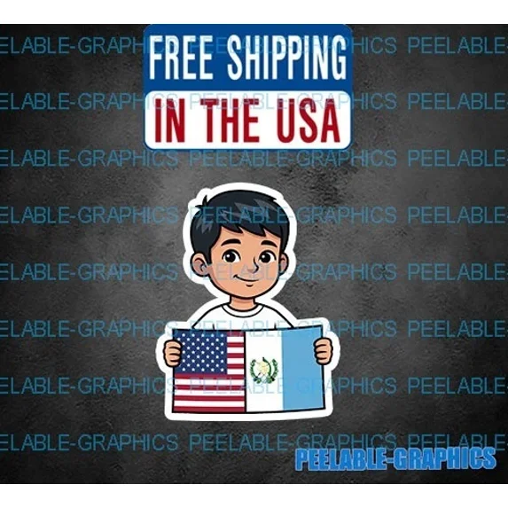 DOPASTICKER American Guatemalan Boy Guatemala Flag Car Sticker Phone ...