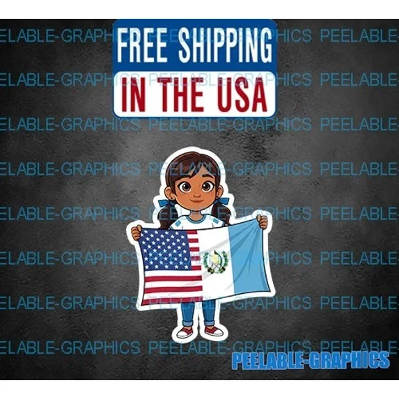 DOPASTICKER American Guatemalan Girl Guatemala Flag Car Sticker Phone ...