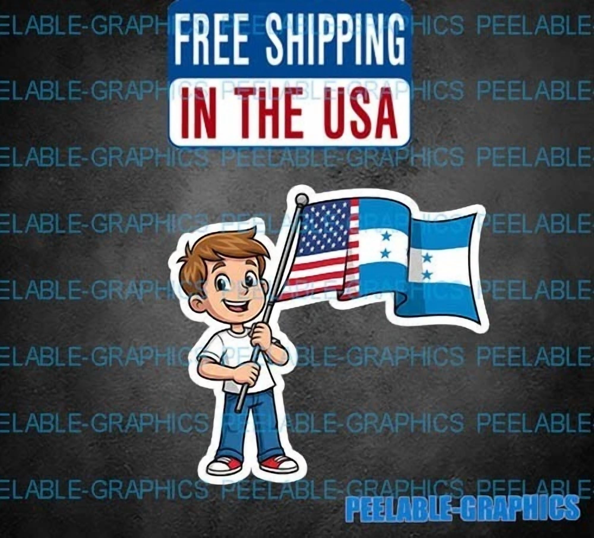 DOPASTICKER American Honduras Boy Honduran Flag Car Sticker Phone ...