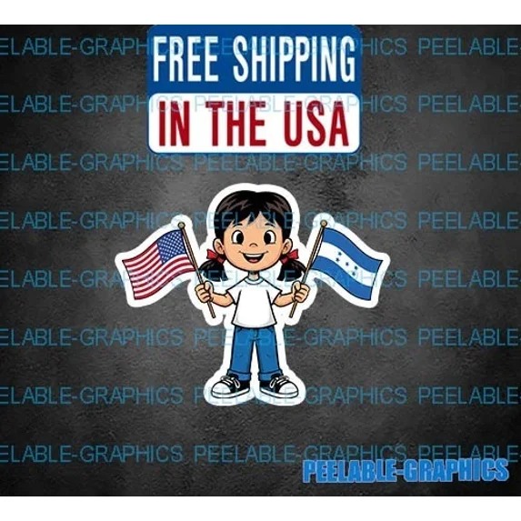 DOPASTICKER American Honduras Girl Honduran Flag Car Sticker Phone ...