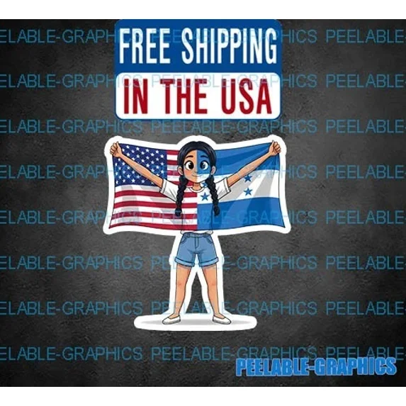 DOPASTICKER American Honduras Girl Honduran Flag Car Sticker Phone ...