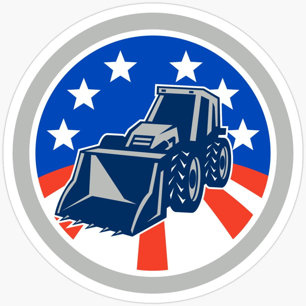 DOPASTICKER American Mechanical Digger Excavator Circle Sticker Phone ...