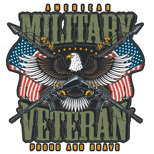 DOPASTICKER American Military Veteran Proud And Brave Sticker Military ...