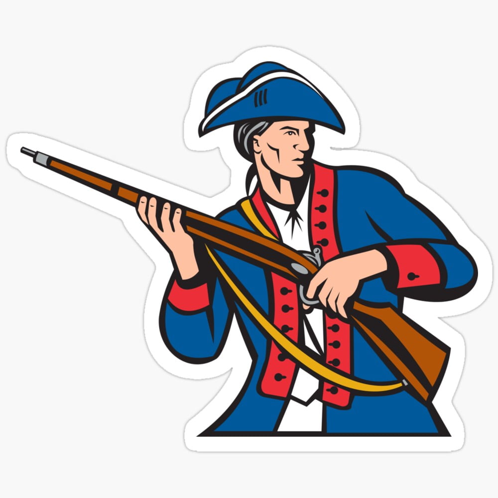DOPASTICKER American Patriot Militia Musket Retro Sticker Phone Decal ...