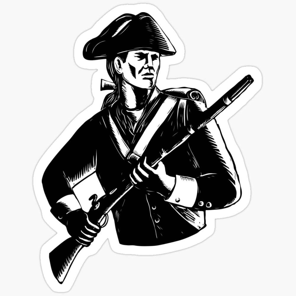 DOPASTICKER American Patriot Scratchboard Sticker Phone Decal Water ...