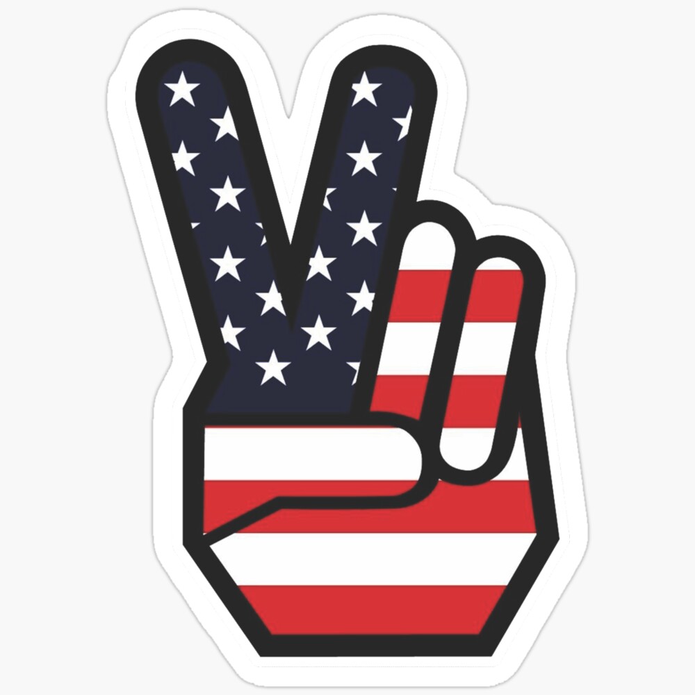 DOPASTICKER American Peace Sign Sticker Fourth Of July Sticker ...