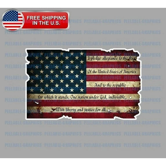 DOPASTICKER American Pledge Of Allegiance Flag Sticker United States ...