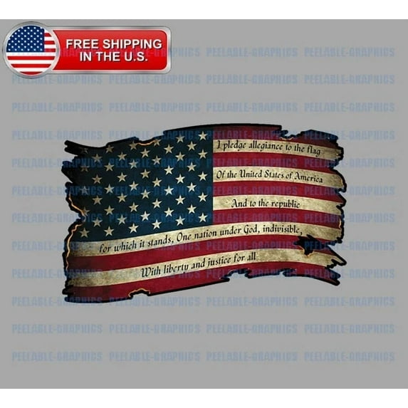 DOPASTICKER American Pledge Of Allegiance Flag Sticker United States ...