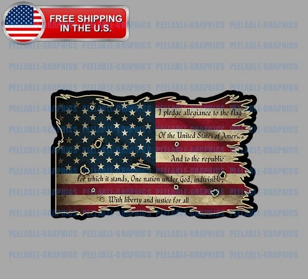 DOPASTICKER American Pledge Of Allegiance Flag Sticker United States ...