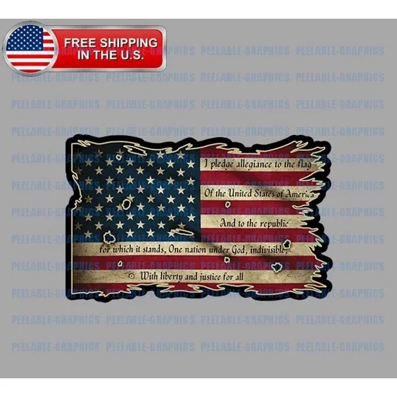 DOPASTICKER American Pledge Of Allegiance Flag Sticker United States ...