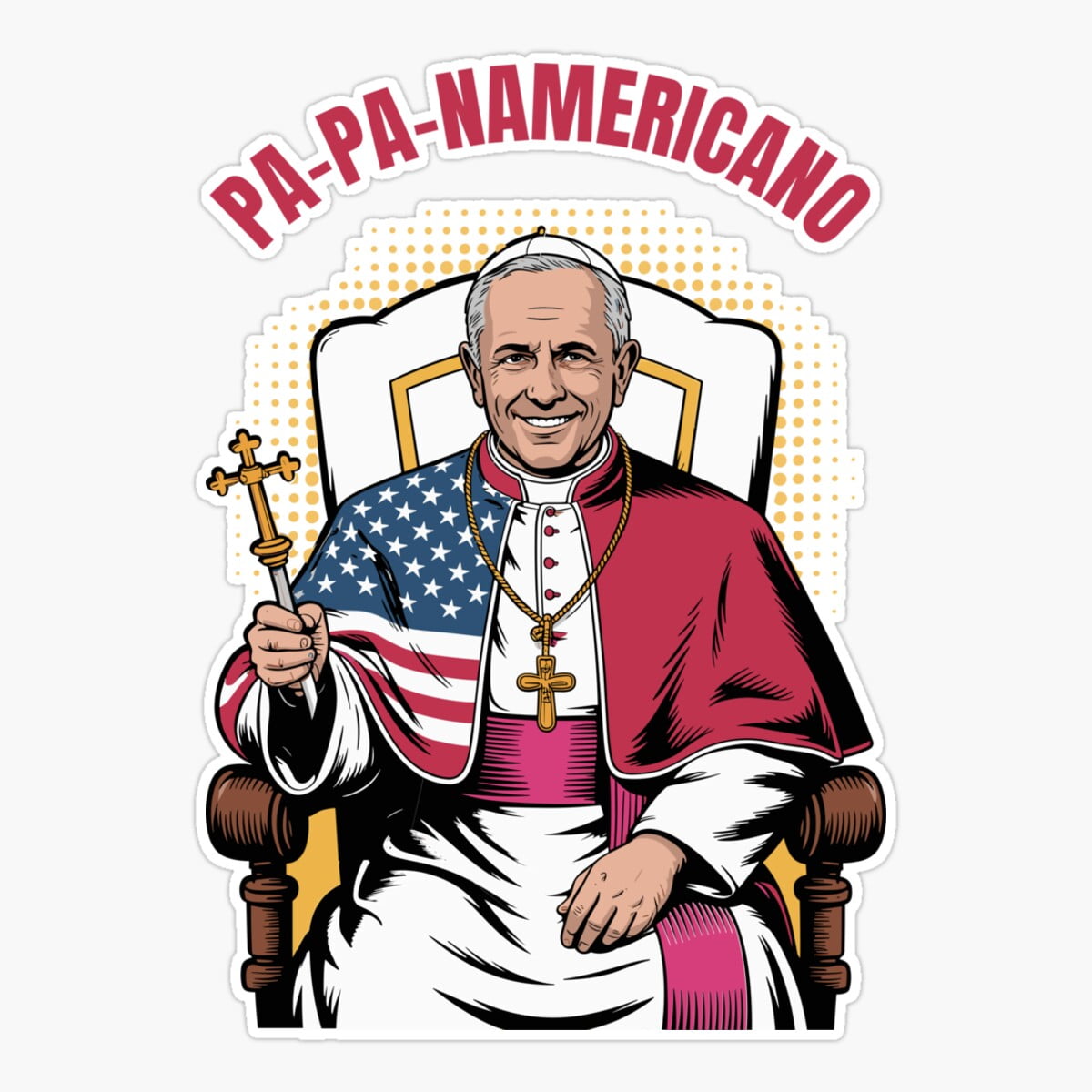 DOPASTICKER American Pope Robert Francis Prevost Pa Panamericano For ...