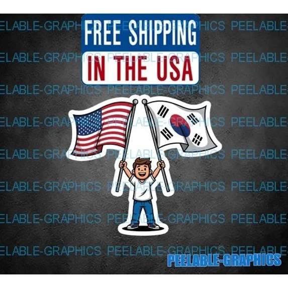 DOPASTICKER American South Korea Boy Korean Flag Car Sticker Phone ...