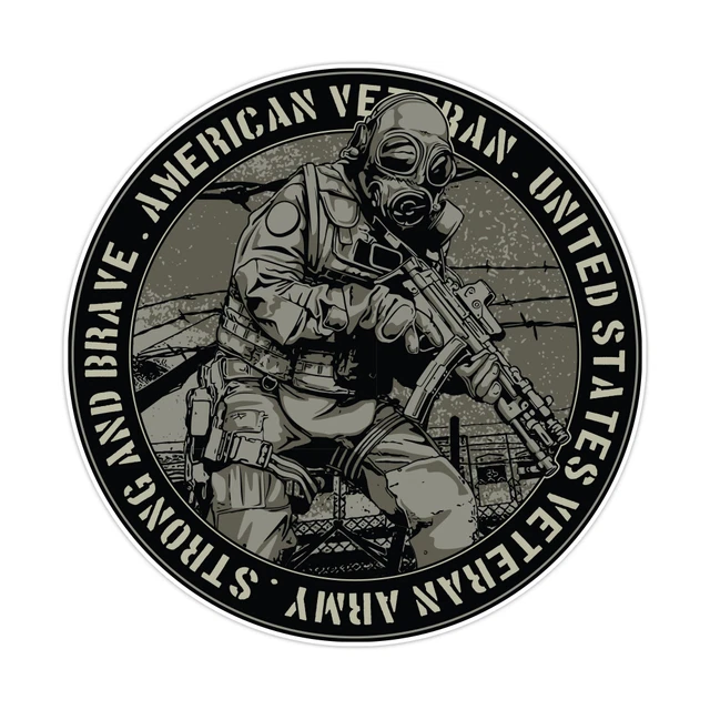DOPASTICKER American Veteran Strong And Brave Sticker Military Soldier ...