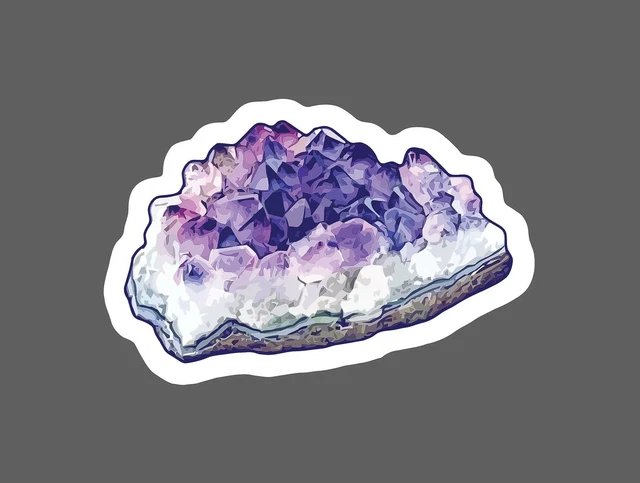 DOPASTICKER Amethyst Sticker Purple Crystal Mineral Sticker Phone ...
