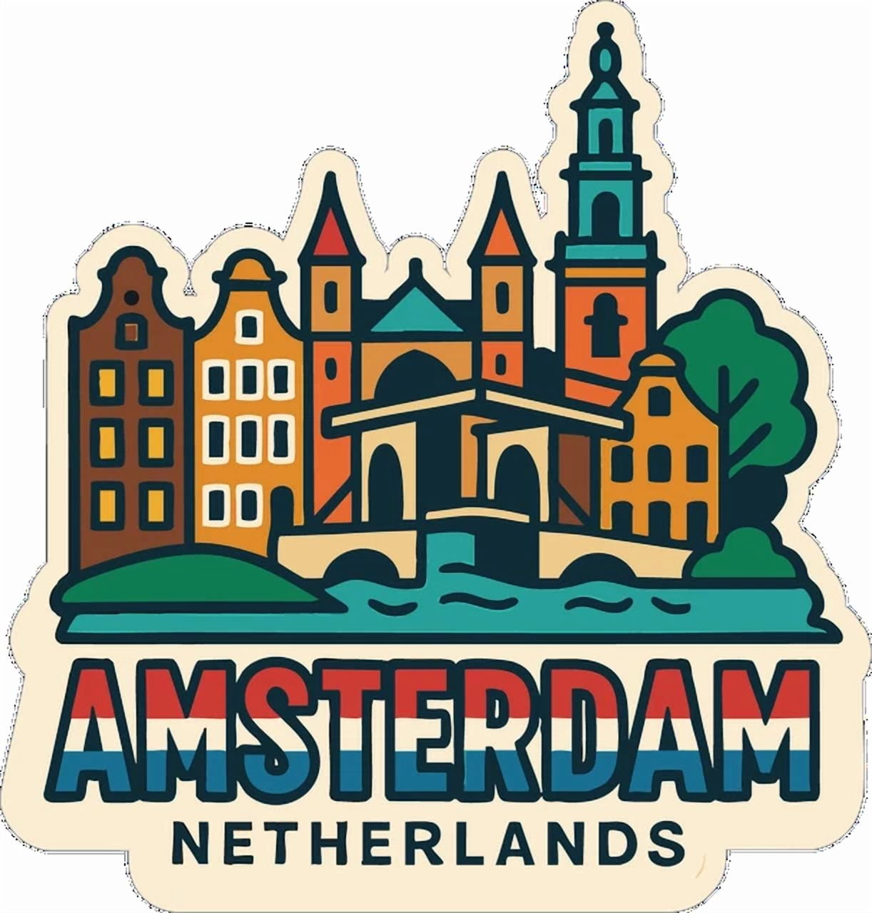 DOPASTICKER Amsterdam Sticker Decal City Skyline Landmark Design Phone ...