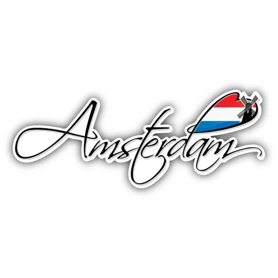 DOPASTICKER Amsterdam World Flag Travel Sticker Decal Phone Decal Water ...