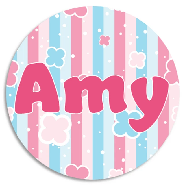 DOPASTICKER Amy, Name Tag Water Bottle School Supplies Phone Decal ...