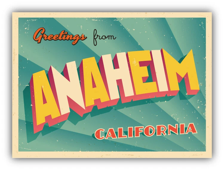 DOPASTICKER Anaheim City Usa Vintage Greeting Label Car Bumper Sticker ...