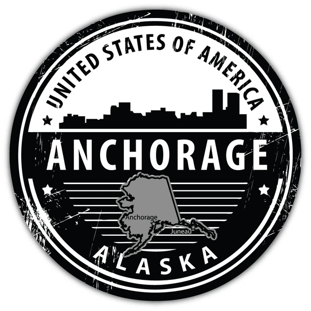 DOPASTICKER Anchorage City Alaska Usa State Grunge Badge Car Sticker ...