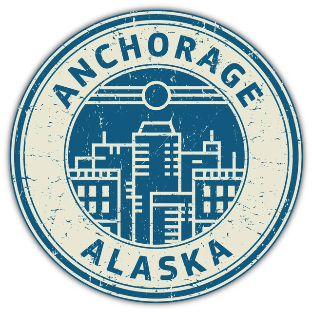 DOPASTICKER Anchorage City Alaska Usa State Vintage Emblem Sticker ...