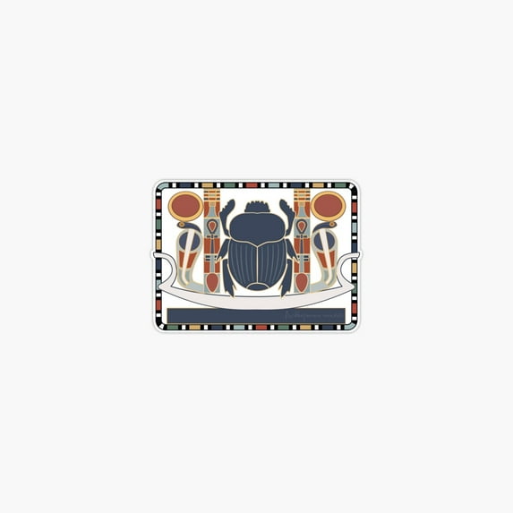 DOPASTICKER Ancient Egyptian Scarab On A Silver Barque Sticker, Phone ...