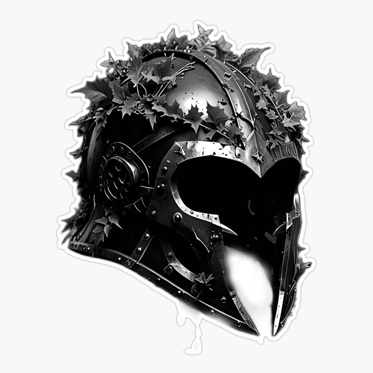 DOPASTICKER Ancient Warrior'S Ruin Overgrown Sticker, Phone Sticker Car ...