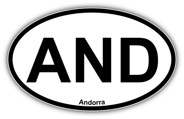DOPASTICKER Andorra Vehicle Country Code Oval Car Window Sticker Decal ...