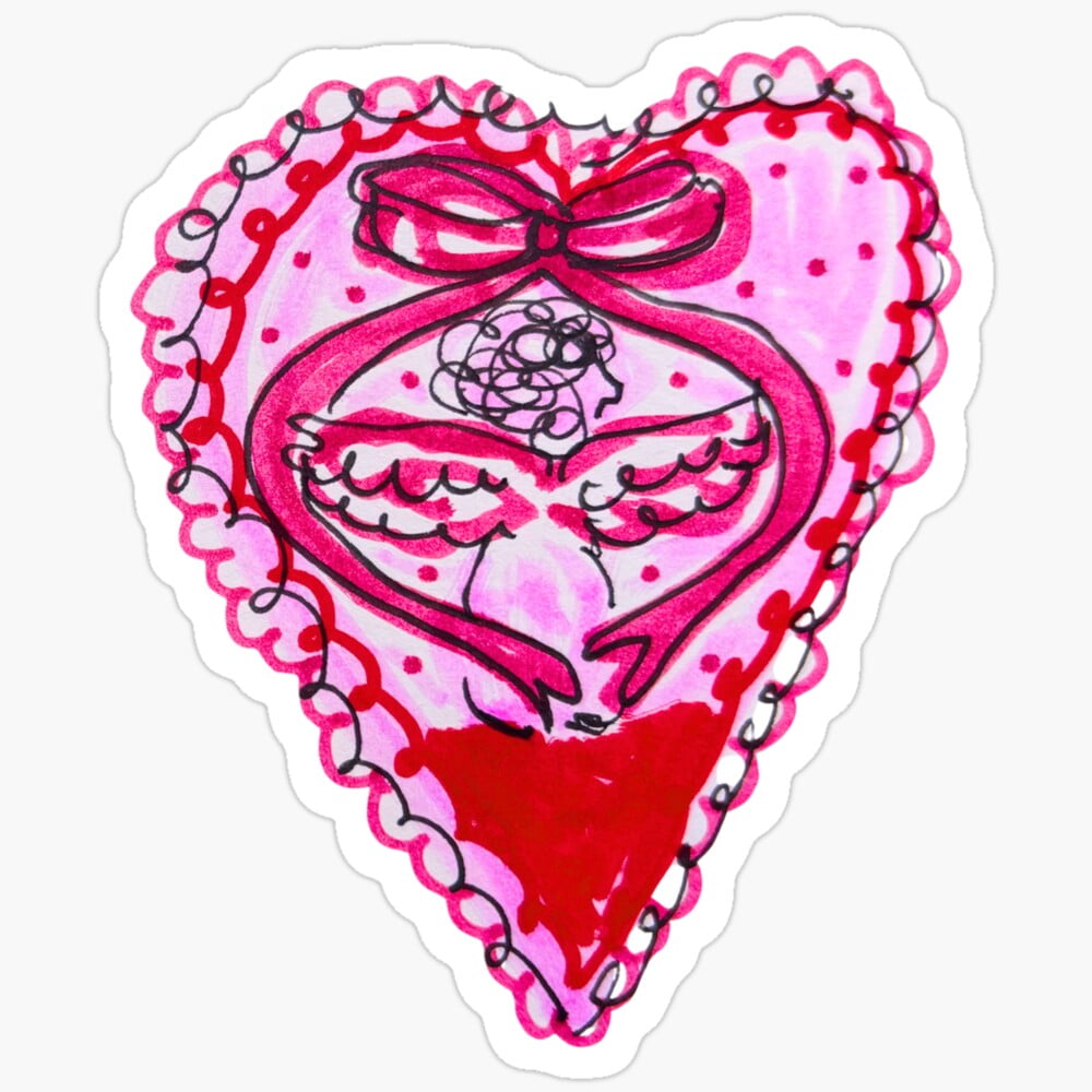 DOPASTICKER Angel Heart Sticker Phone Sticker, Latop Sticker, Lover ...