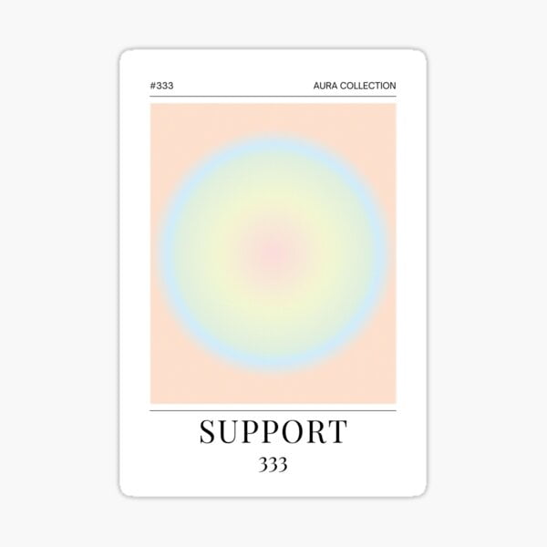DOPASTICKER Angel Number 333 Gradient Aura Sticker Gift You ...