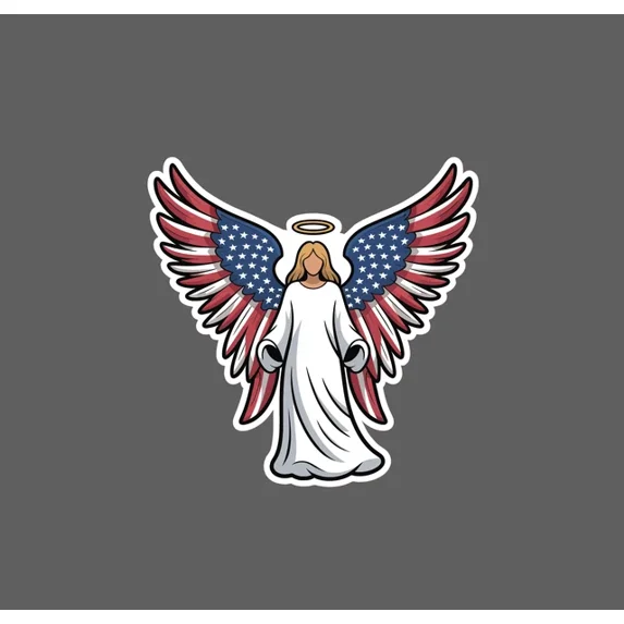DOPASTICKER Angel Sticker Wings Usa American Flag State Sticker Phone ...