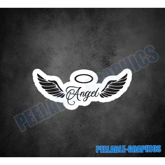 DOPASTICKER Angel Wings Halo Sticker Laptop Bumper Sticker Phone ...