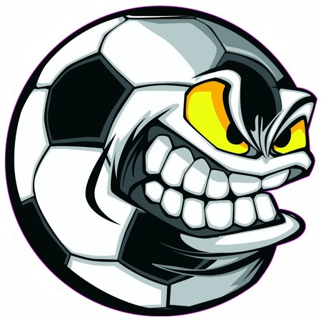 DOPASTICKER Anger Soccer Ball Sticker Med.Laptop Sticker Window Sticker ...