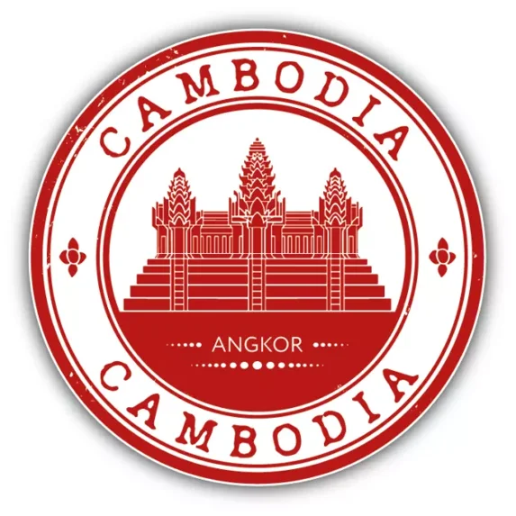 DOPASTICKER Angkor Cambodia Grunge Rubber Stamp Sticker Decal Phone ...
