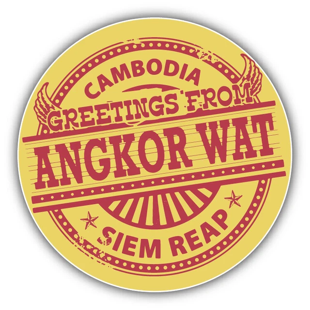 DOPASTICKER Angkor Wat Cambodia Greetings Label Sticker Decal Phone ...