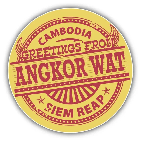 DOPASTICKER Angkor Wat Cambodia Greetings Label Sticker Decal Phone ...