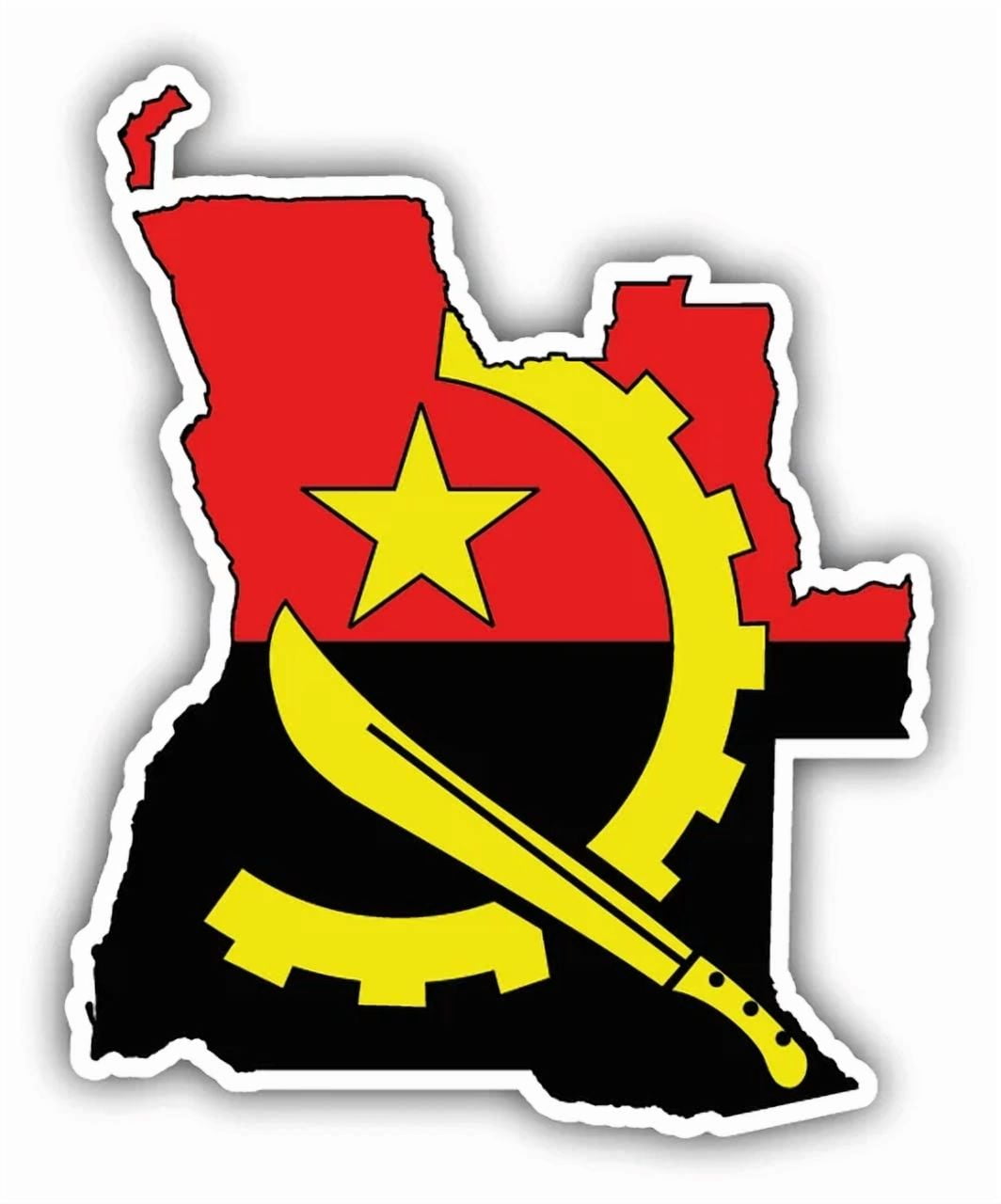 DOPASTICKER Angola Map Flag Sticker Decal Phone Decal Water Bottle ...