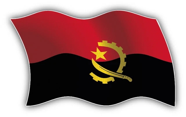 DOPASTICKER Angola Wavy Flag Sticker Decal Phone Decal Water Bottle ...