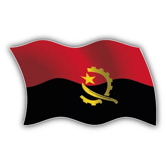 DOPASTICKER Angola Wavy Flag Sticker Decal Phone Decal Water Bottle ...