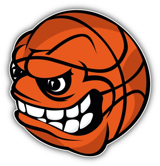DOPASTICKER Angry Basketball Face Mascot Sticker Decal Phone Decal ...
